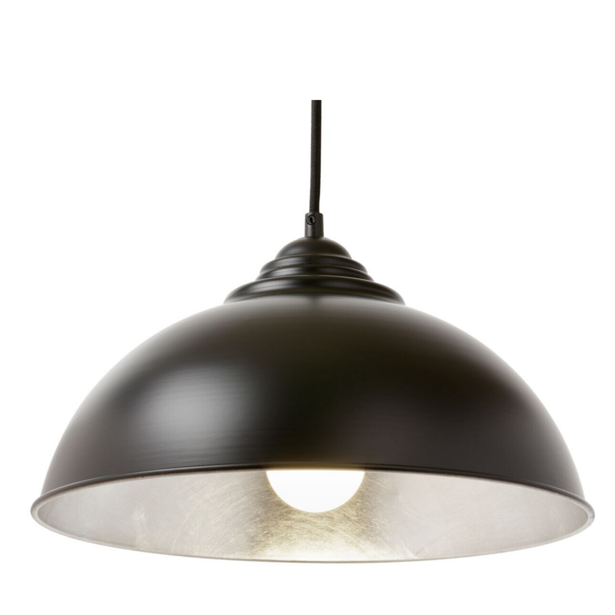 Newport Black-Silver Dome Pendant Light - Rovert Lighting