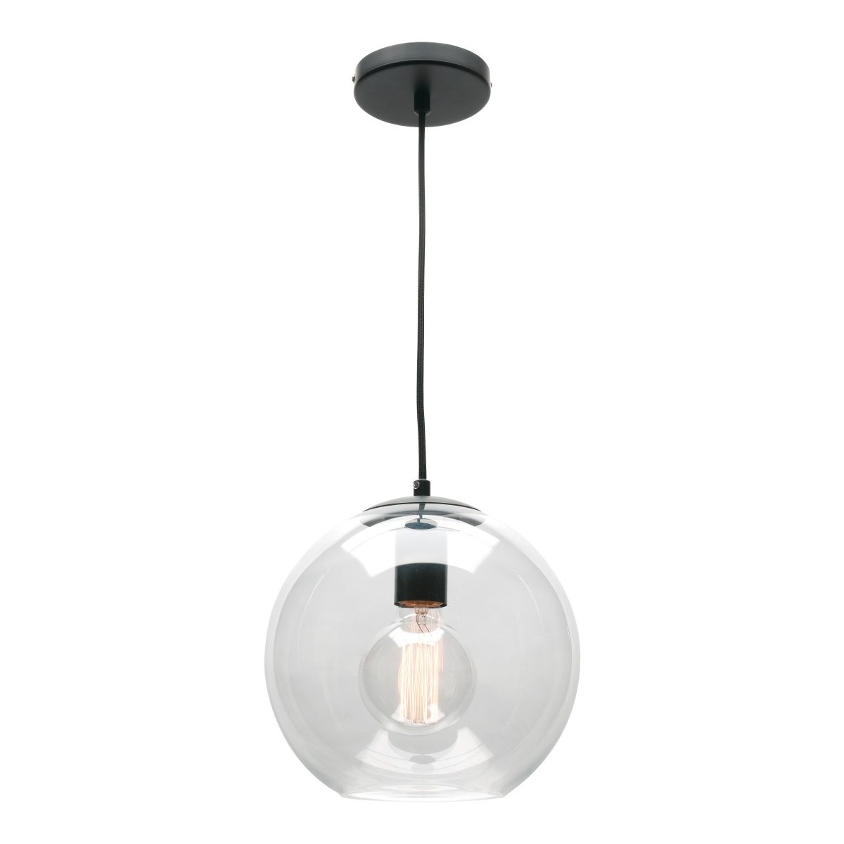 Orpheus Spherical Glass Pendant Black - Rovert Lighting
