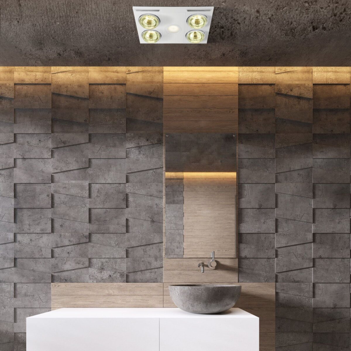 Eglo Heatflow 4 Lamp 3in1 Bathroom Heater, Fan and Light in White ...